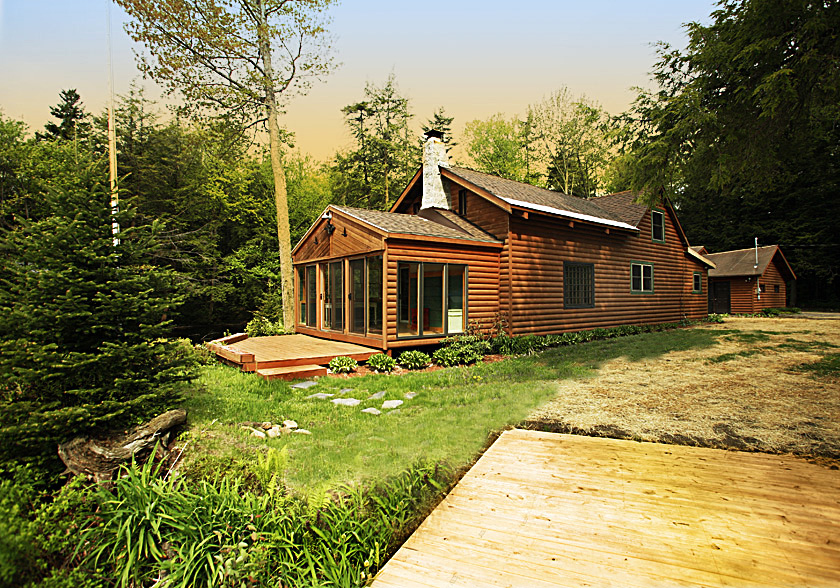 Adirondack lakefront 4 season log cabin vacation rental!
